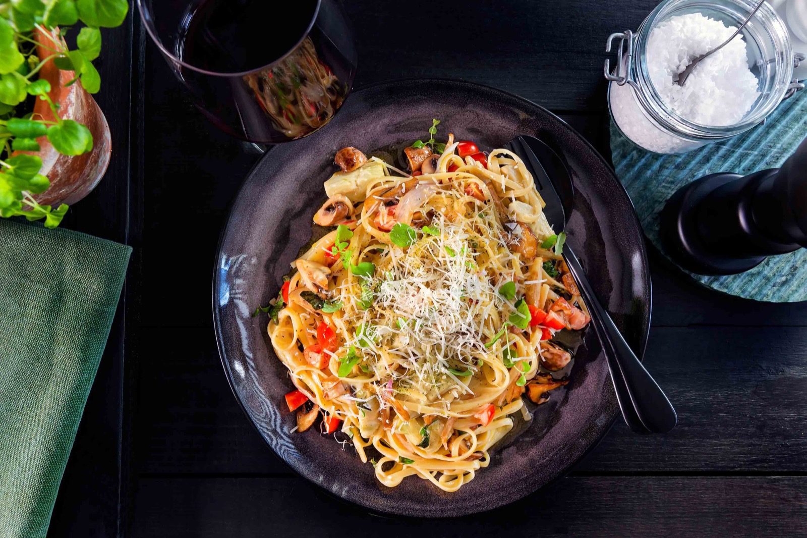 Pasta med kronärtskockshjärtan och svamp › Bong Touch of Taste SE